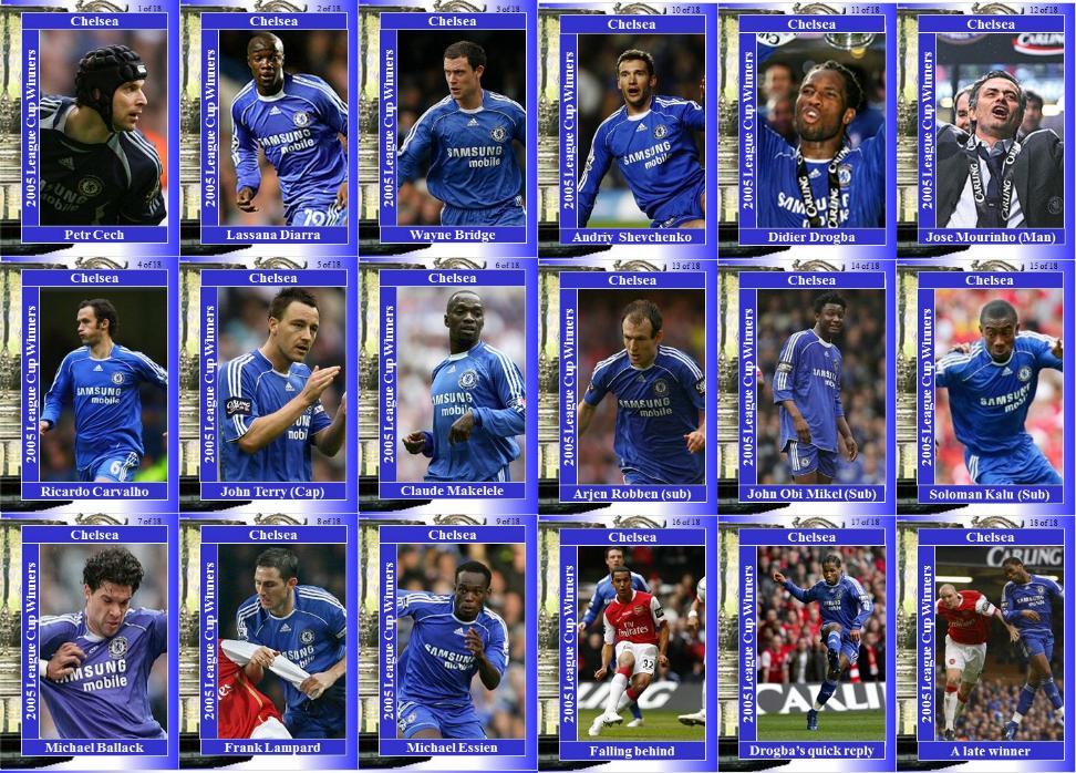 Chelsea FC 2007 Football League Cup final winners trading cards | eBay UK