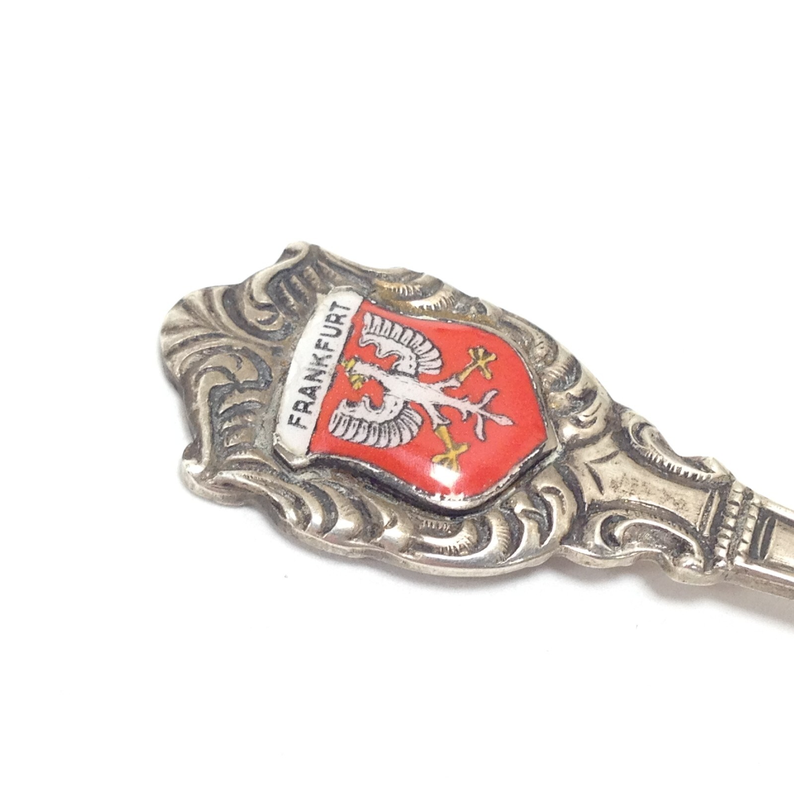 Antiko 800 Coin Silver Collector Spoon Frankfurt Germany Coat of Arms ...