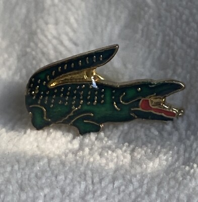 LACOSTE CLOTHING - CROCODILE LOGO - EMBLEM - VINTAGE LAPEL PIN - HAT ...
