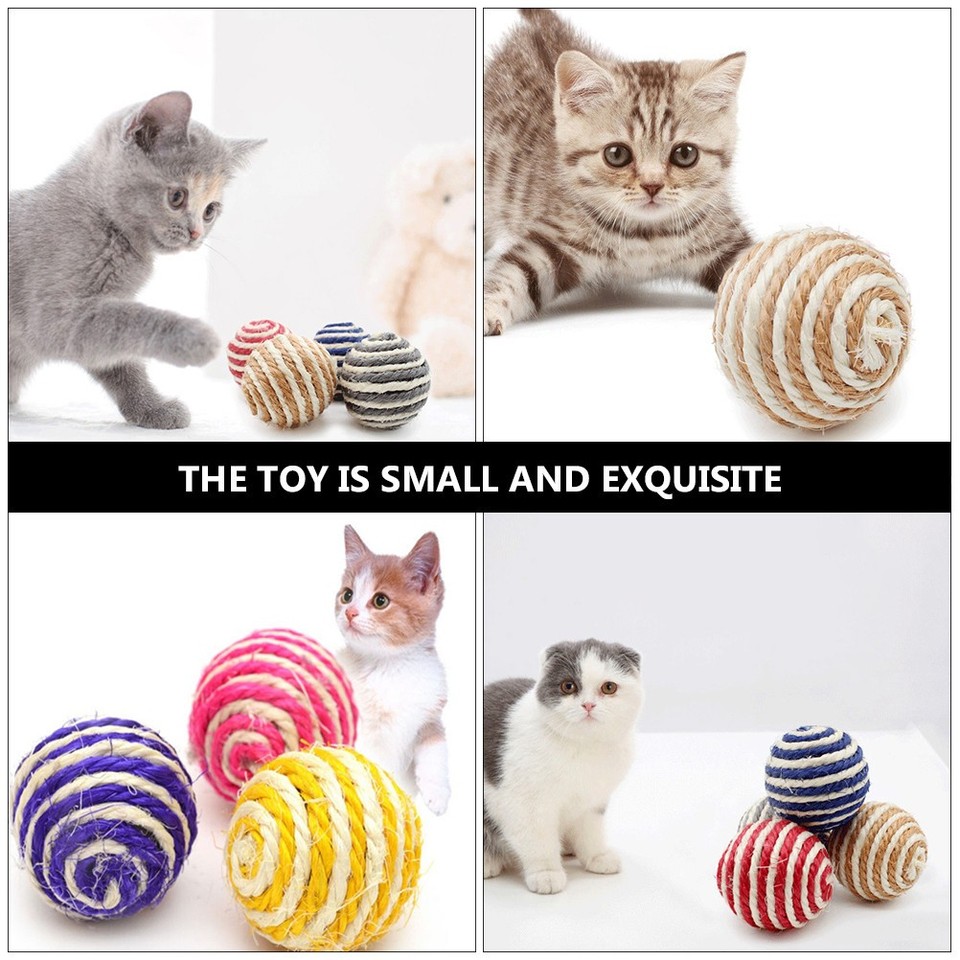 7Pcs Interactive Pet Cat Ball Toys Cat Teaser Toys Pet Rope Ball Random ...