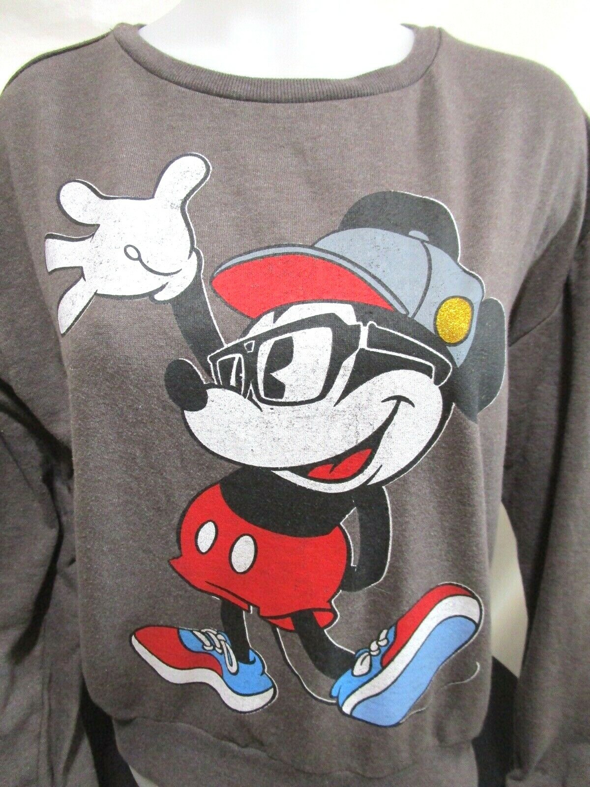 Disney Mickey Mouse Gray Oversize Thin Long Sleeve Sw… - Gem