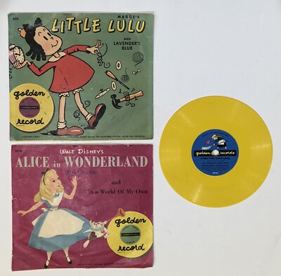Three (3) Vintage Golden Records Original 7" Yellow Vinyl Unbreakable ...