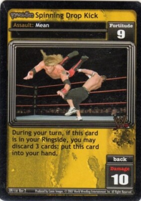 WWE: Spinning Drop Kick [Played] card type Assault Raw Deal Wrestling ...