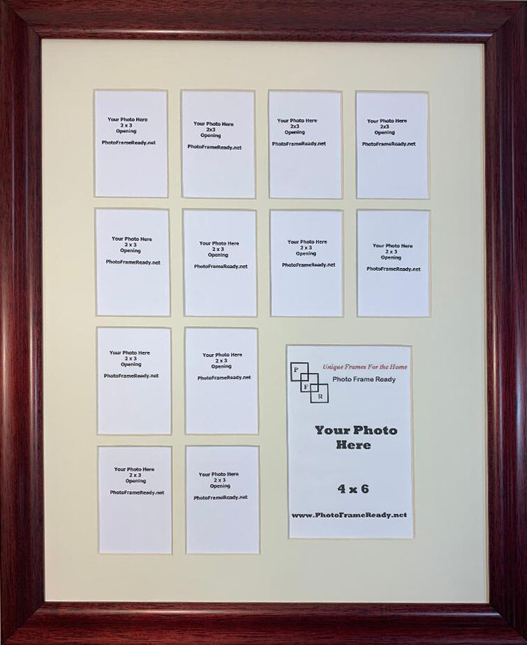 Cherry Mahogany Collage Multi-Opening 12 Wallet & a 4x6 Photo Frame ...