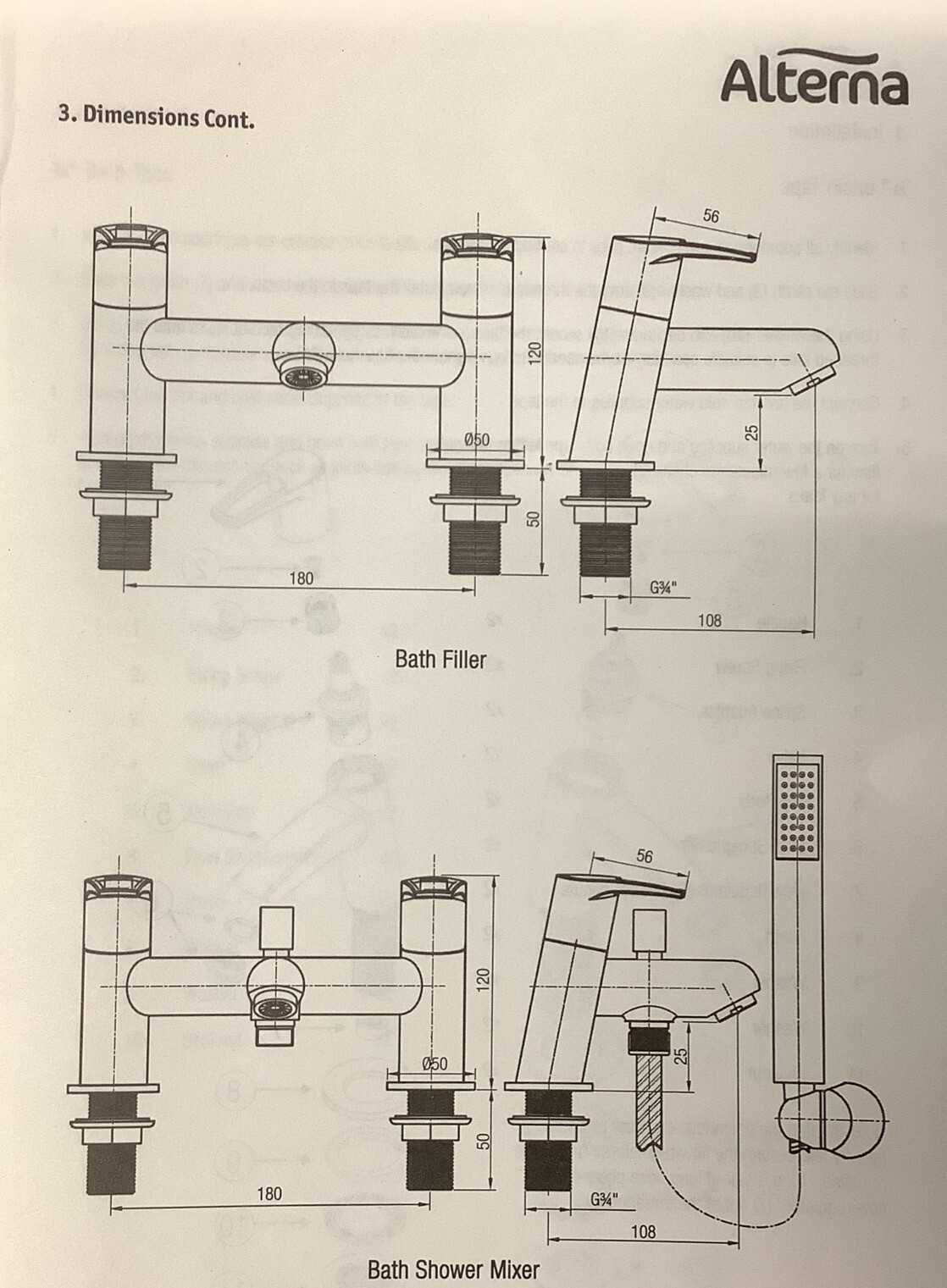 Alterna ALTVALBM Valenza Deck Mounted Bathroom Shower Mixer Tap for ...