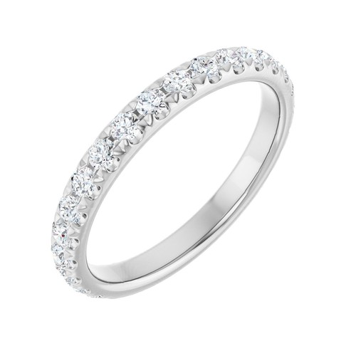 14k White Gold 5/8Ct Lab Grown Diamond Anniversary Band Ring for Women ...