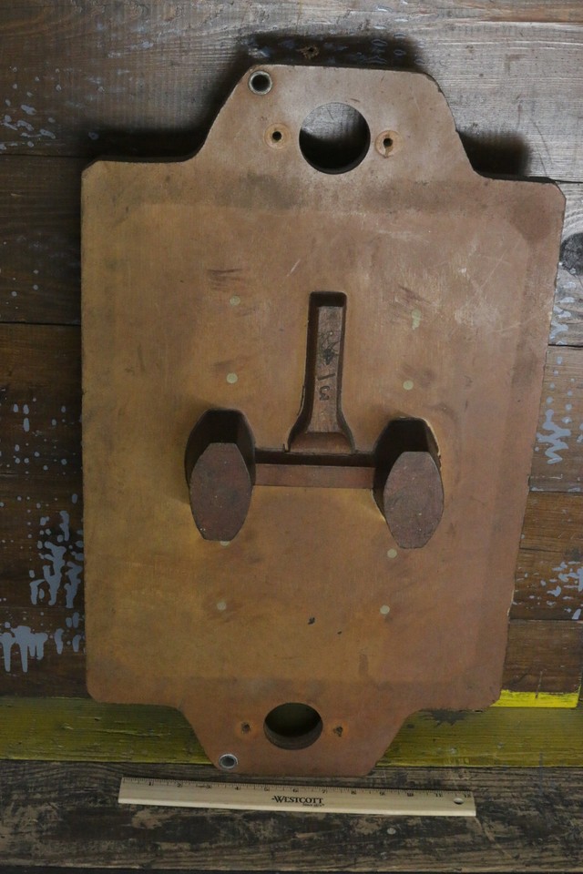 ~14x24" Board Mounted Industrial Foundry Wood Mold Sand Casting Pattern ...