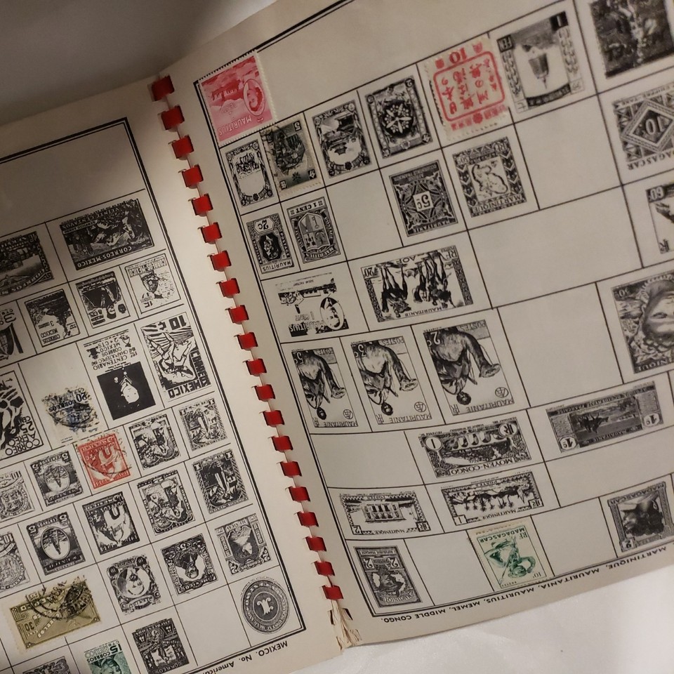 Vintage The Majestic Stamp Album Book With Stamps + liberty stamp album ...