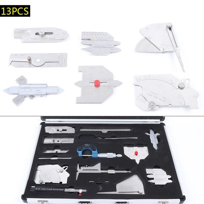 13 Pcs Gage Weld Inspection Tool Kit With Inspection Mirror Welding ...