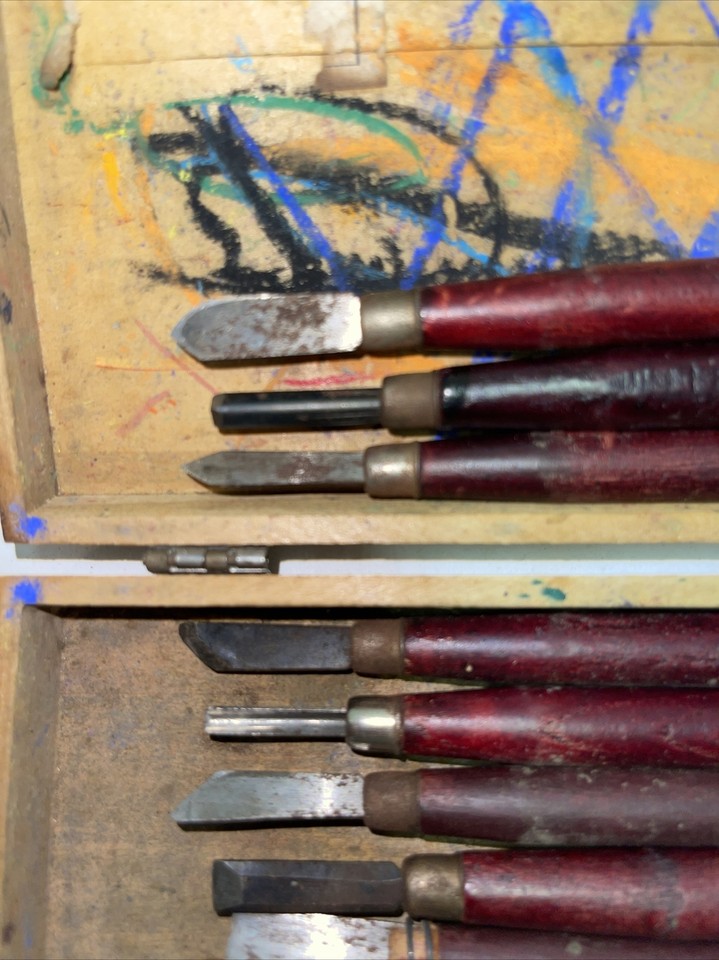Set of 12 Vintage Wood Handle Carving Chisels / Gouges. | eBay