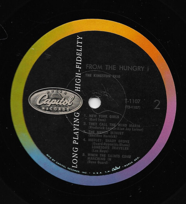 Kingston Trio ... From The “Hungry I” LP Album Mono RE Scr 1959 Folk ...