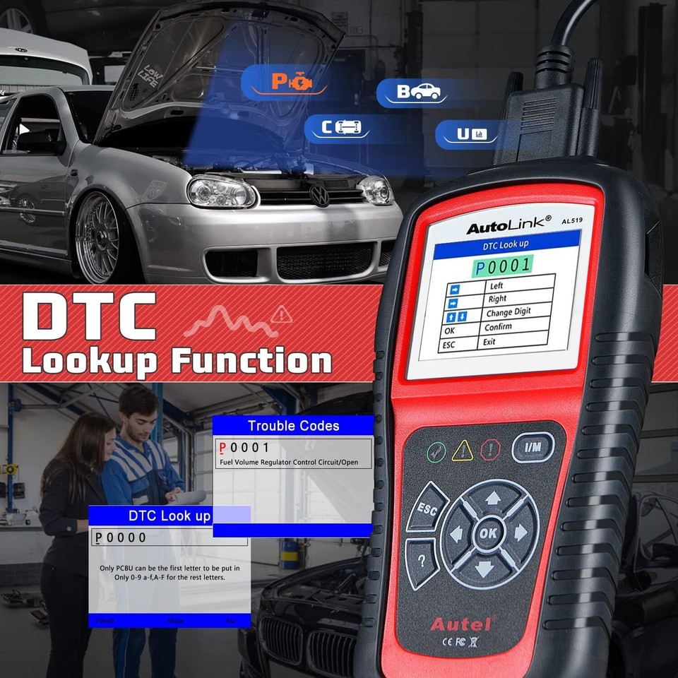 2025 Autel AutoLink AL619 AL519 OBD2 Scanner ABS SRS Auto Diagnostic ...