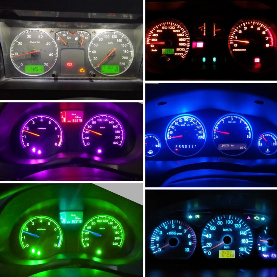 4X PREMIUM T5 BLUE DASHBOARD GAUGE 3030 LED WEDGE DASH BULB LIGHT 12V ...