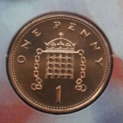 2001 1p ONE PENCE COIN UNCIRCULATED UK BUNC FROM A ROYAL MINT SEALED ...