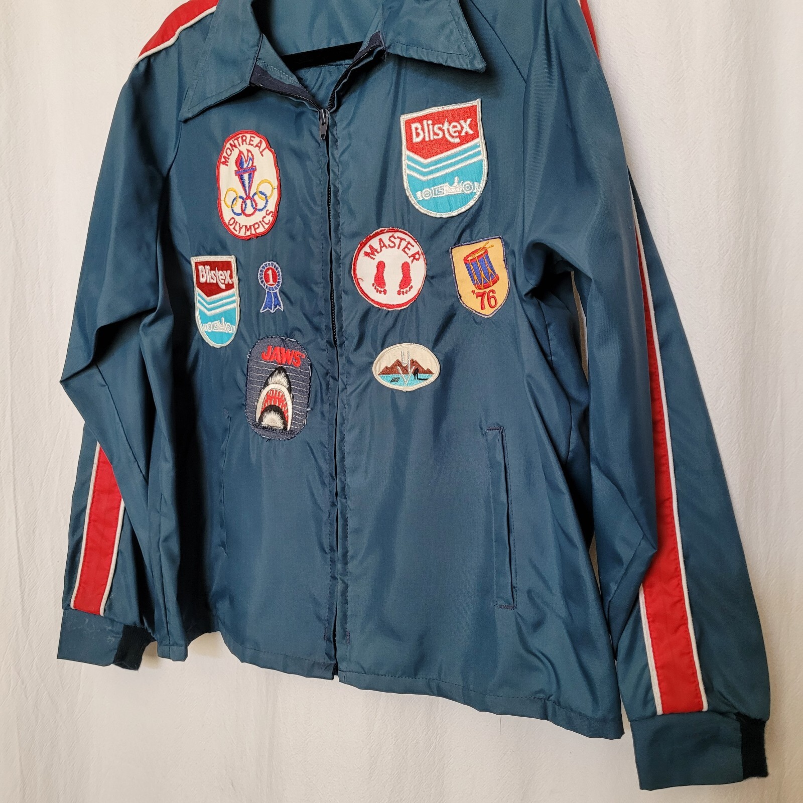 Vintage 70s Patches Track Jacket Windbreaker Olympic … - Gem