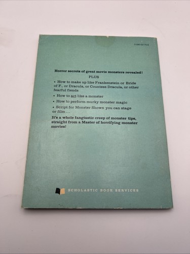 Movie Monsters By Alan Ormsby TW 3120 Scholastic 1975 Book Frankenstein ...