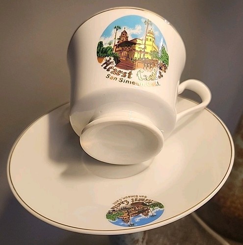 William Randolph Hearst Castle Tea Cup & Saucer Blue Green Made n Japan ...