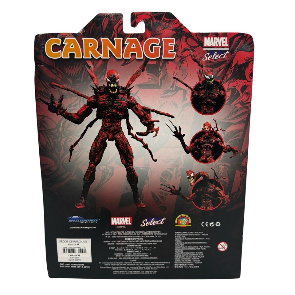 Diamond Toys Marvel Select Carnage Disney Store Exclusive Action Figure ...
