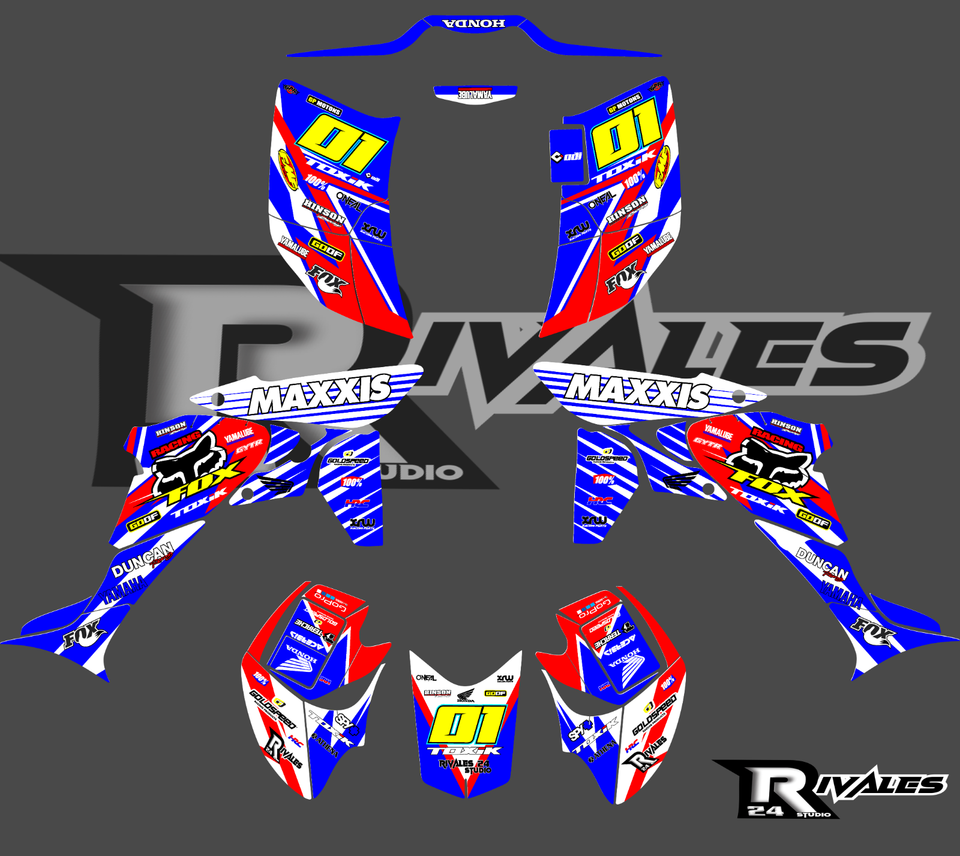 Honda TRX 450R 450ER graphics kit 2004 2005 2006 to 2014 decals ...