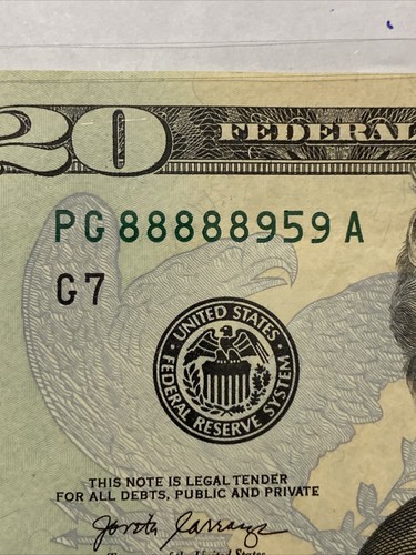 🔥🔥fancy serial number 20 dollar bill trinary 2017 5 of Kind and One ...