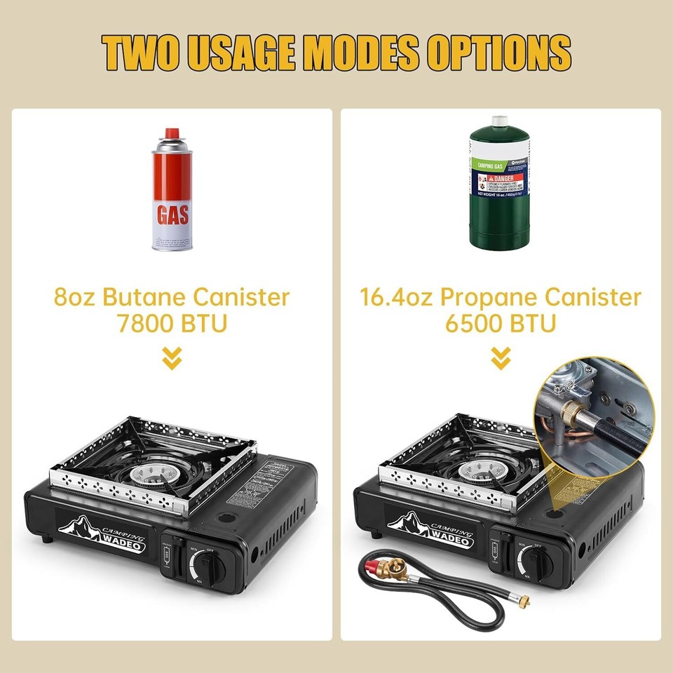 Dual Fuel Portable Camping Stove with 3FT CGA600&M16*1 Propane ...