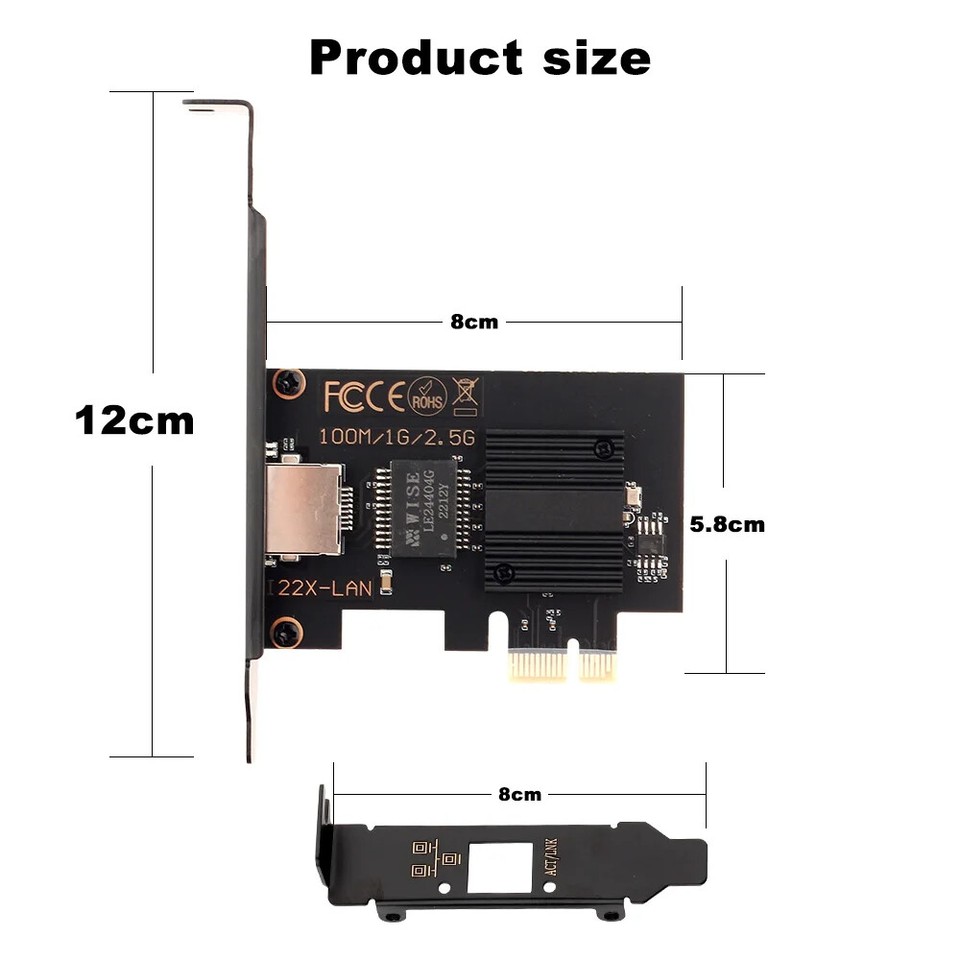Dual Port RJ45 LAN NIC Gaming Card 2.5G Gigabit Network Card Intel I226 ...