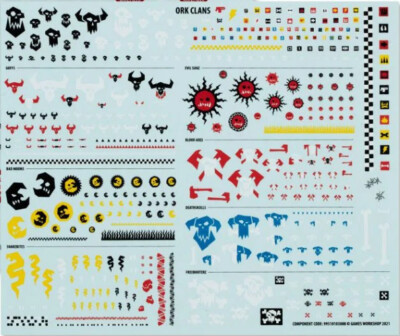 Space ORKS Ocatrius Kill Team Ork Clans Transfer / Decal Sheet 40K ...