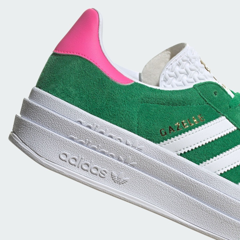adidas Originals GAZELLE BOLD Green Footwear White Lucid Pink IG3136 ...