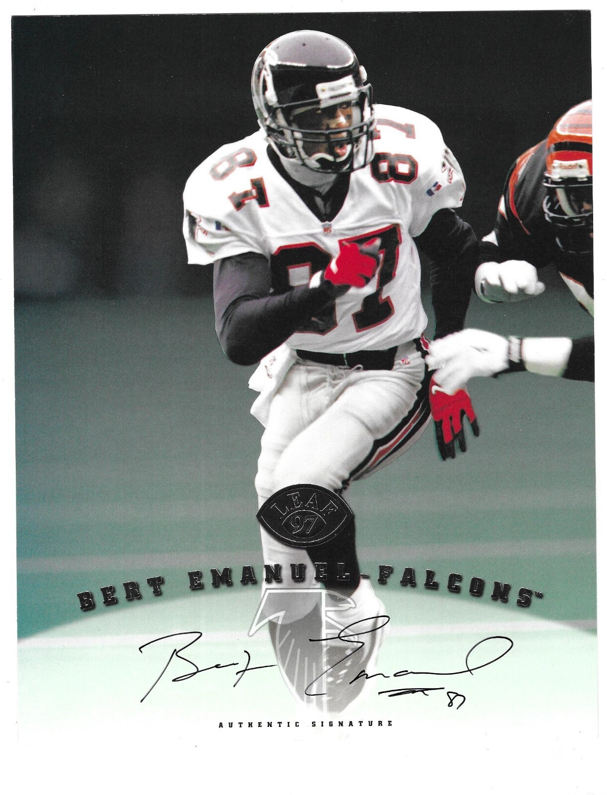 Bert Emanuel 1997 LEAF SIGNATURE SERIES 8X10 PHOTO AUTOGRAPH CARD ...