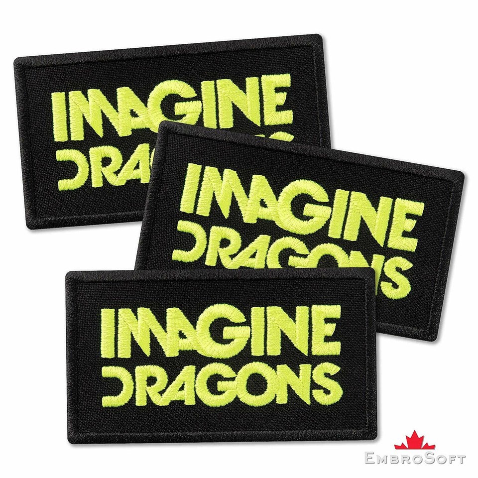 Imagine Dragons Bright Yellow Logo Music Rock Band Embroidered Patch 3. ...