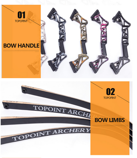 Topoint R3 Recurve Bow Set Archery Takedown R3 58 Inch RH Target ...