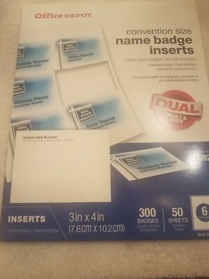 convention size name badge inserts 300 badges upc 735854988456 | eBay