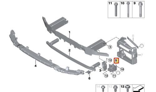 NEW BMW X3 M G01 F97 FRONT RIGHT ADAPTER 51117399966 ORIGINAL 51-11-7 ...