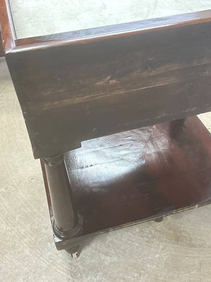 Antique NY Empire classical mixing table 1830 marble top stand mahogany ...