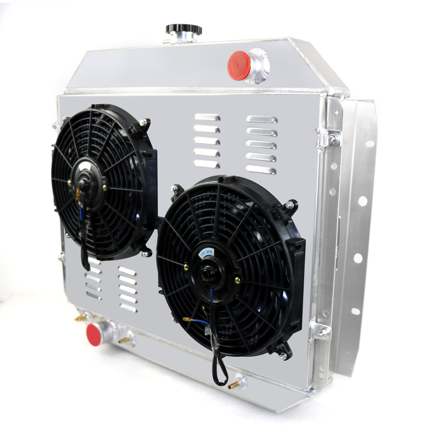 4 Row Radiator&Shroud Fan For 1966-1979 Ford F100 F150 F250 F350 Bronco ...