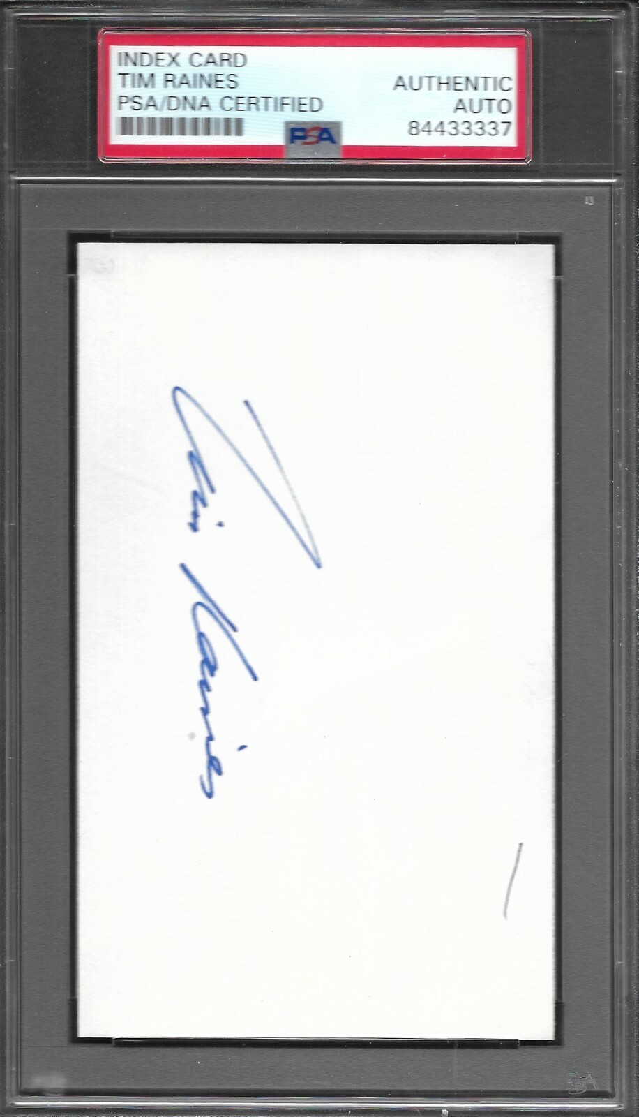 Tim Raines Autographed Signed Montreal Expos Autograph 3X5 Index Card ...