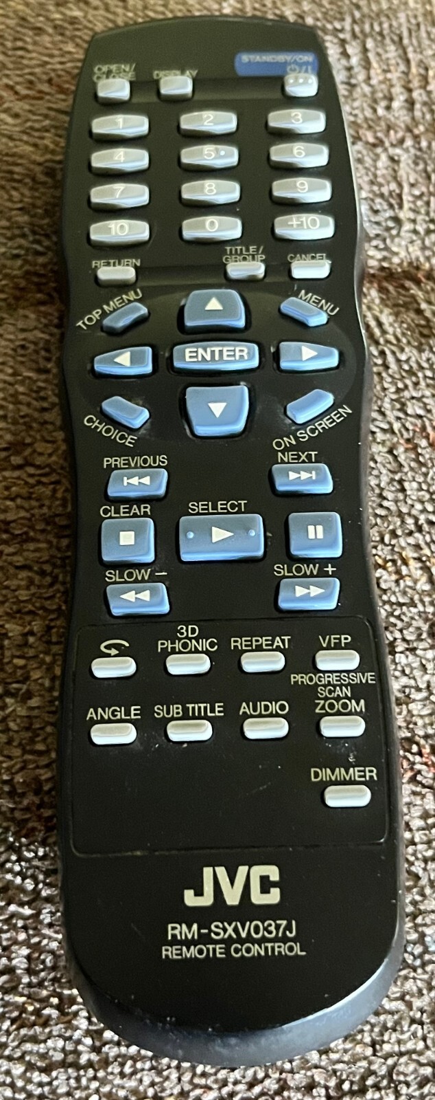 JVC DVD Remote Control Rm-sxv037j OEM Replacement Xvn40bk Xvn40bkmk3 ...