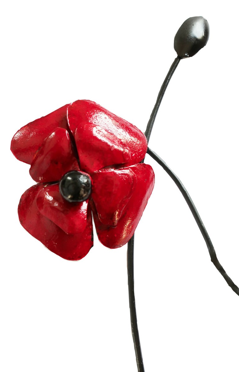 Red Flower Metal Wall Decor Southern Patio 23 In. H Flower Metal Wall