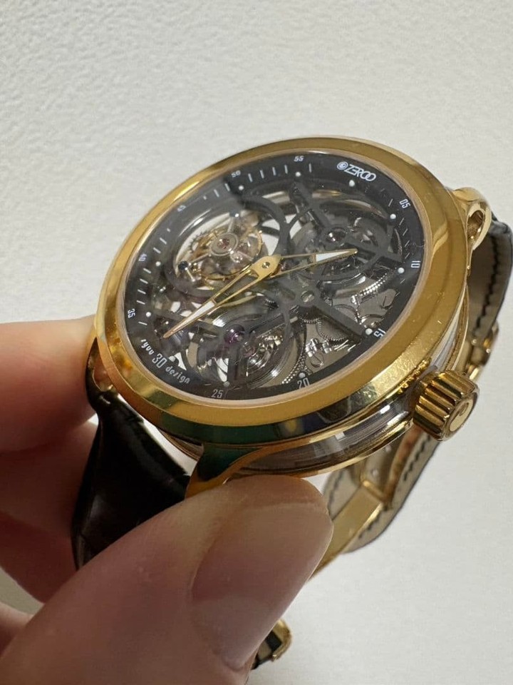ZEROO Tourbillon T1 Hand-Wound Watch Gold Black W/Box from Japan | eBay