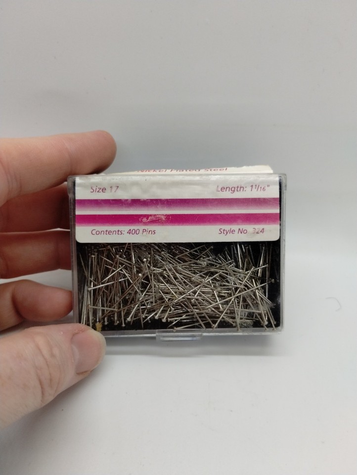 400 Nickel Plated Steel Straight Pins - Size 17 - 1 1/16" - Style 324 ...