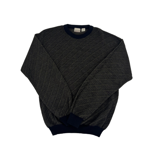 Fieldmaster Mens Size M Pullover Sweater Blue Beige Crew Neck Long ...
