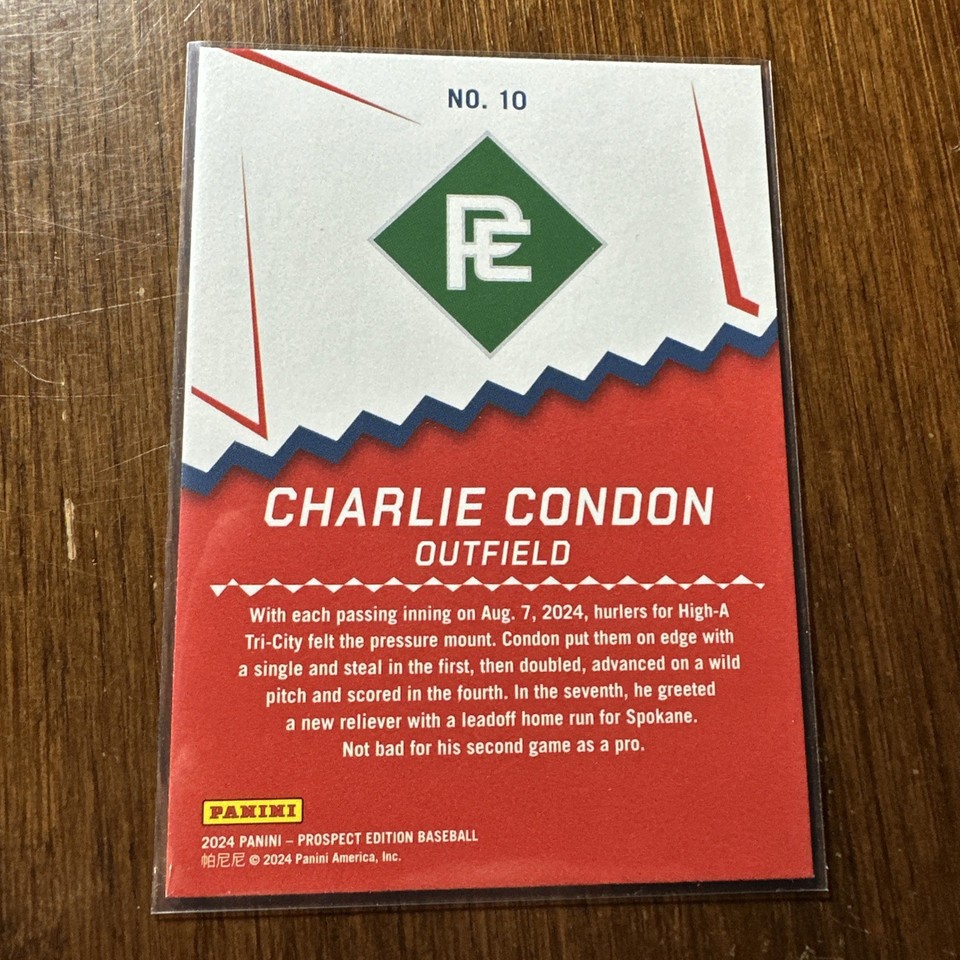 2024 PANINI PROSPECT EDITION - #10 CHARLIE CONDON - PING! - COLORADO ...