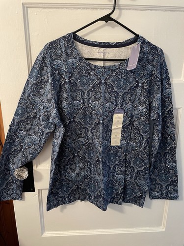 Laura Scott Pullover Top Size Xl Blue | eBay