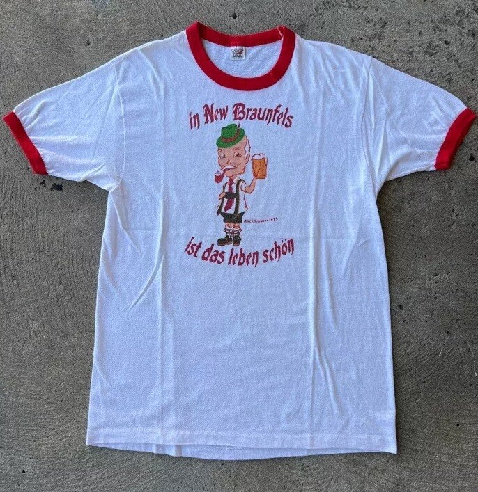 Vintage 70s Hanes New Braunfels Ringer Shirt Beer Ger… - Gem