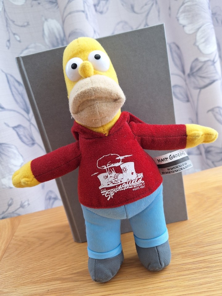 The Simpsons Homer Simpson plush teddy toy 12" hoodie | eBay UK