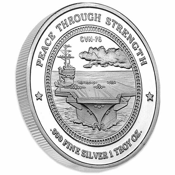 Ronald Reagan Peace Through Strength 1 oz Silver Round .999 Fine BU ...