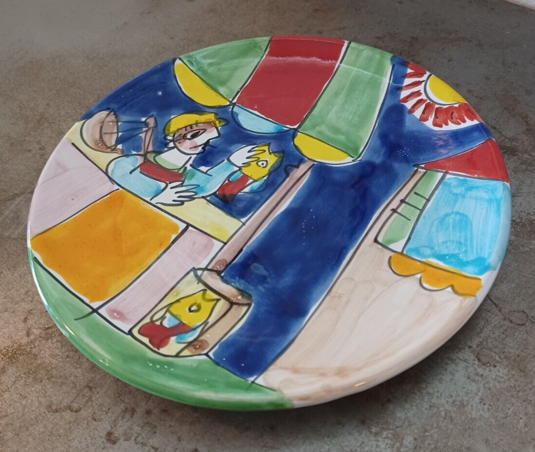 The Cellar Plate Hand Painted & Made In Italy Bright Multicolor Width 7 ...