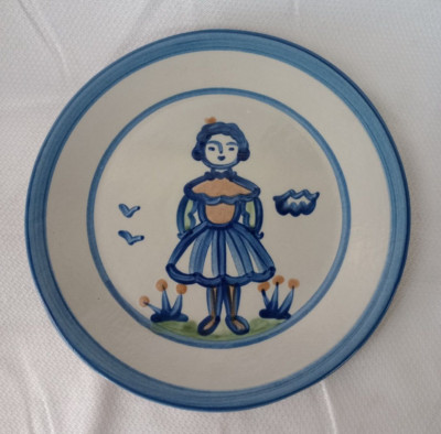 Vintage MA Hadley Stoneware Pottery 11" Dinner Plate/Platter Country ...