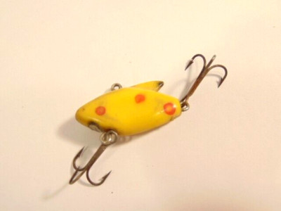 older, pre-owned Sonic yellow plastic fishing lure with red spots | eBay