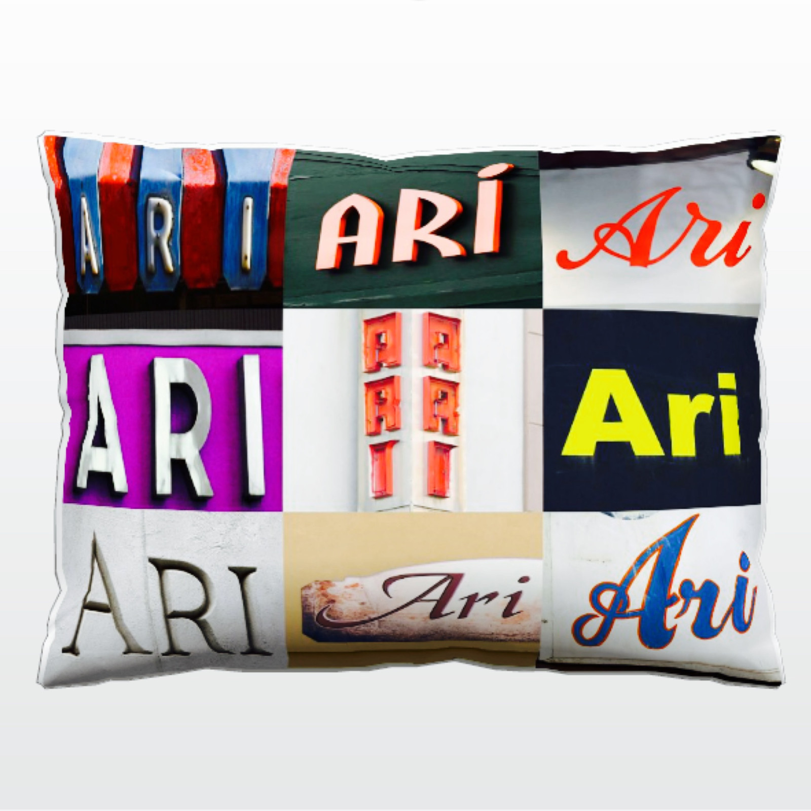 Personalized Pillow featuring the name ARI in photos of actual signs | eBay